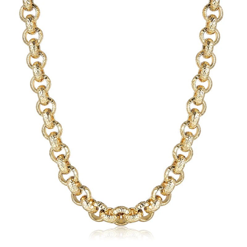 15mm 9ct Gold Filled Patterned Belcher Chain