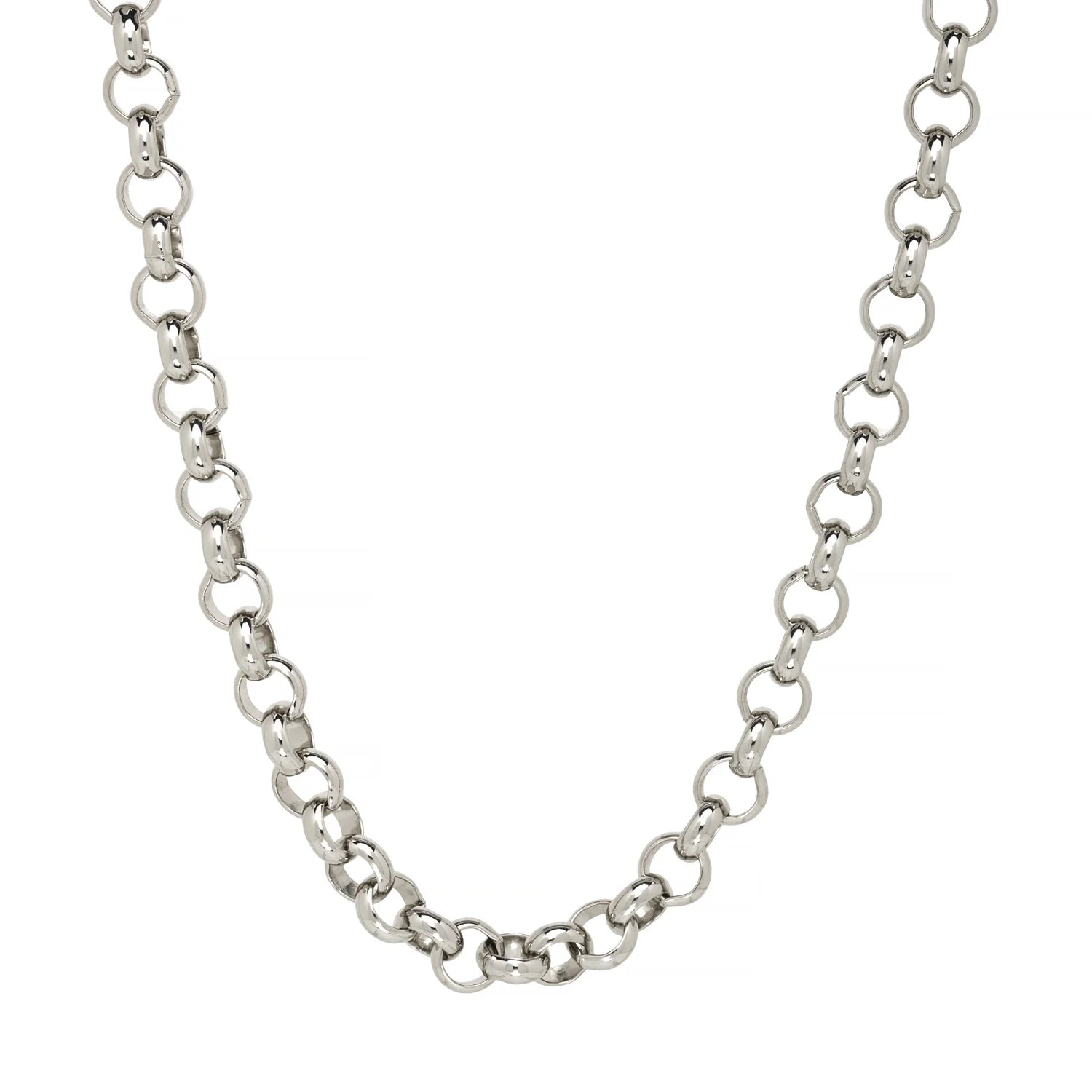 8MM SILVER DIAMOND CUT PATTERN BELCHER CHAIN