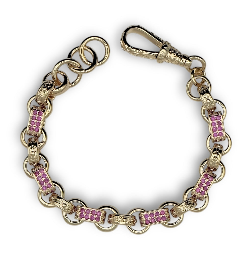 10MM PINK GYPSY LINK BELCHER BRACELET