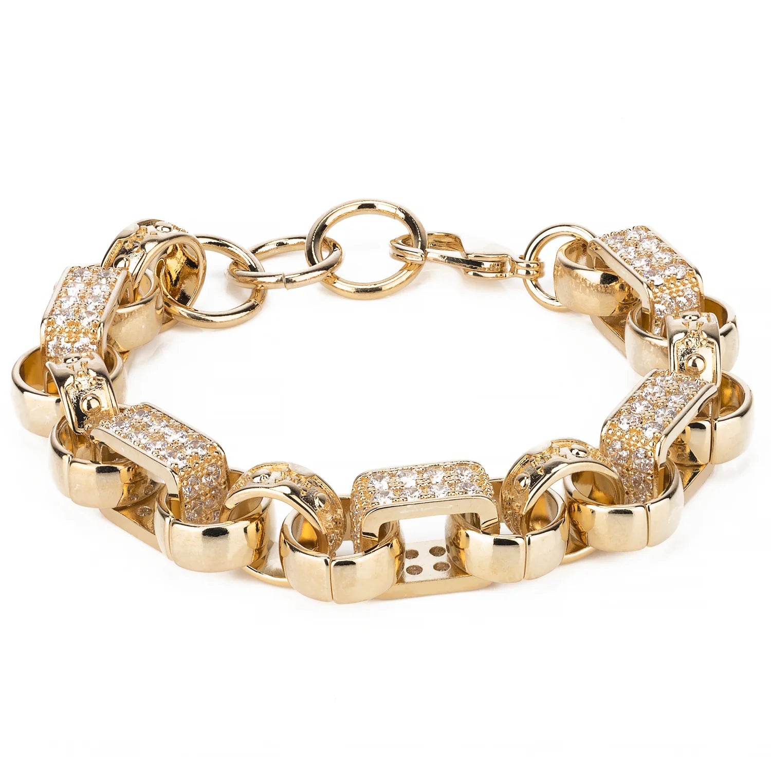 LUXURY GOLD XXL 14MM GYPSY LINK BELCHER BRACELET